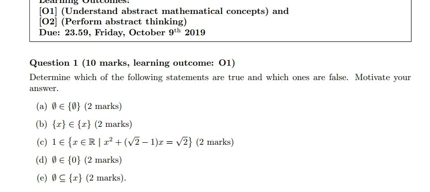 Solved [01] (Understand abstract mathematical concepts) and | Chegg.com