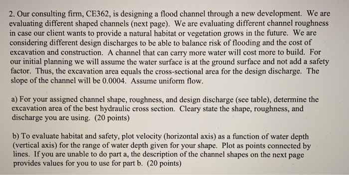 2. Our consulting firm, CE362, is designing a flood | Chegg.com