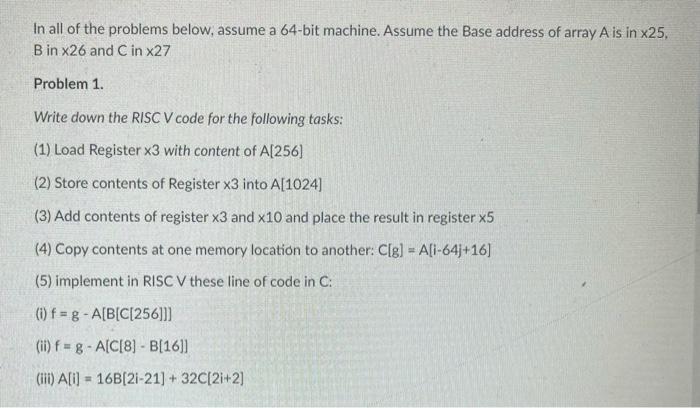 Solved In all of the problems below, assume a 64-bit | Chegg.com