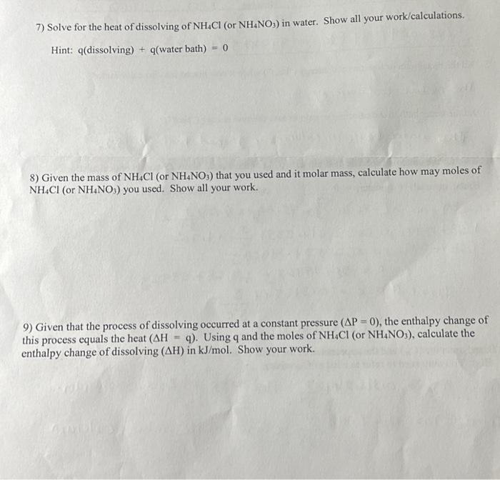 Solved Table 1. Data for Finding the Specifice Heat Capacity | Chegg.com