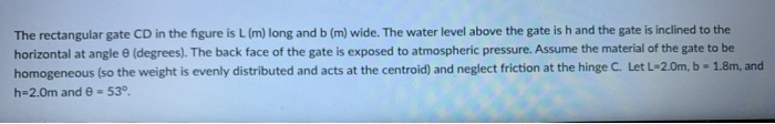 Solved The rectangular gate CD in the figure is (m) long and | Chegg.com