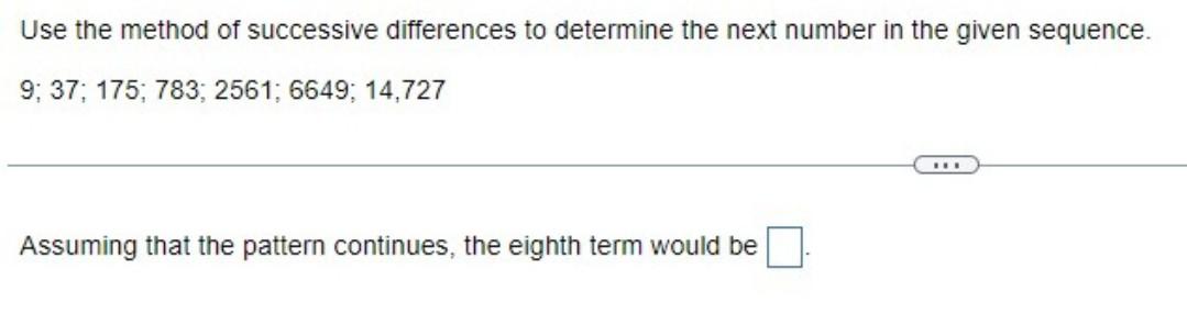 Solved Use the method of successive differences to determine | Chegg.com