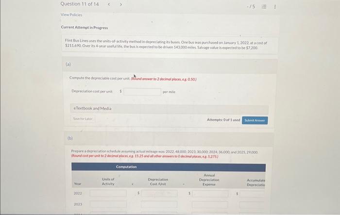 Solved Fint Eus Lines ises the units-of activity method in | Chegg.com