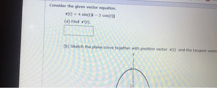 Solved Consider the given vector equation. r(t) = 4 sin(t)i | Chegg.com