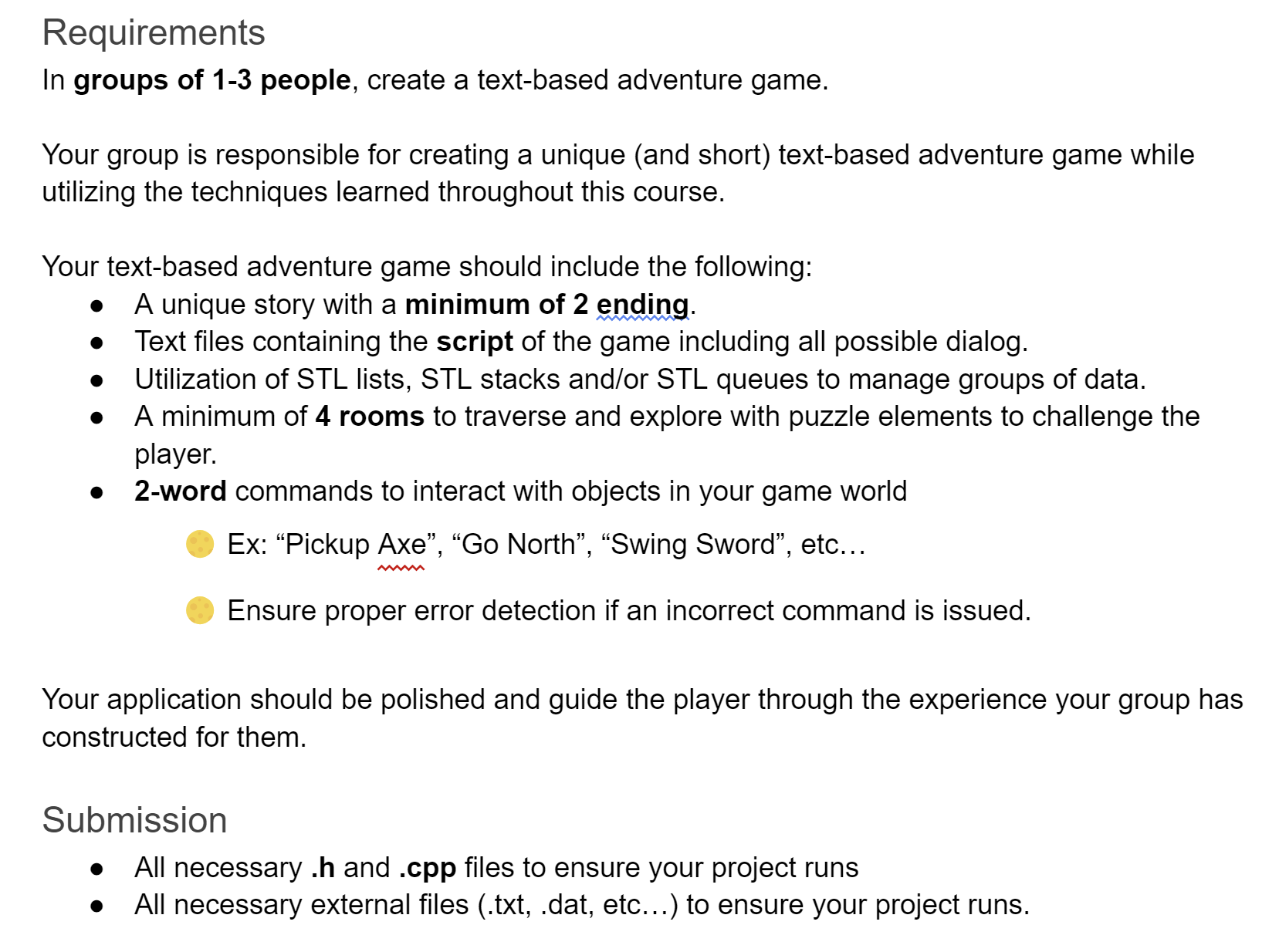RequirementsIn groups of 1-3 ﻿people, create a | Chegg.com