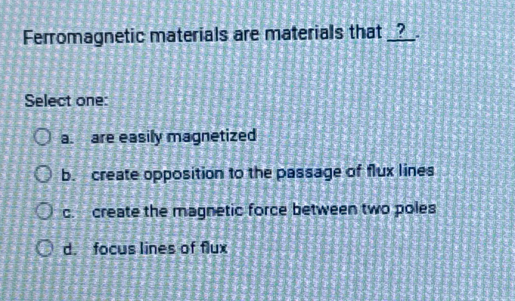 Solved Ferromagnetic materials are materials that ?Select | Chegg.com