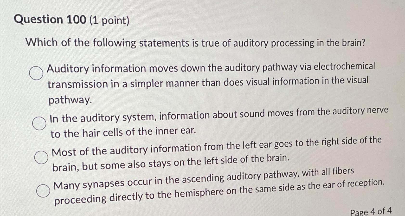 Solved Question 100 (1 ﻿point)Which of the following | Chegg.com