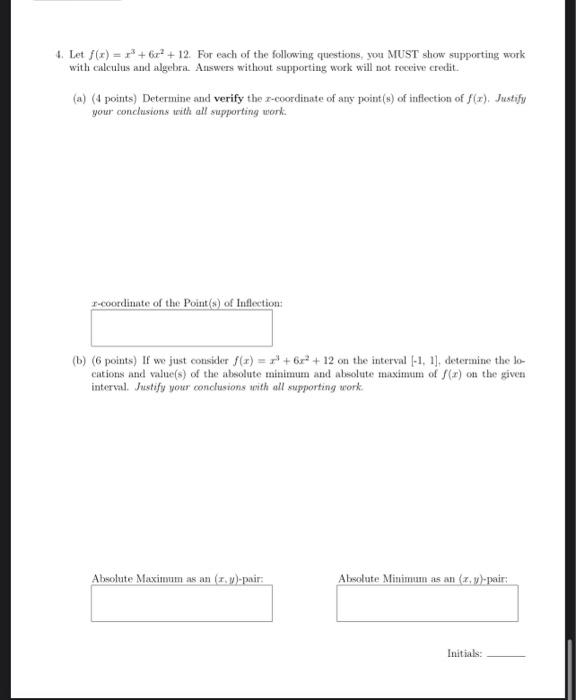 Solved 1. Use the following graph of f(x) on the interval | Chegg.com