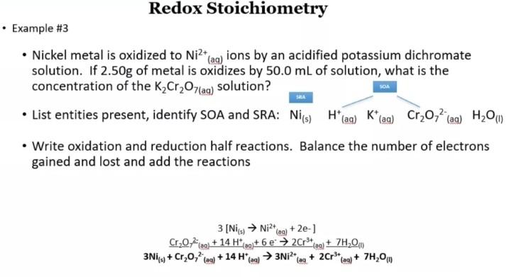 Solved Redox Stoichiometry • Example #3 • Nickel metal is | Chegg.com
