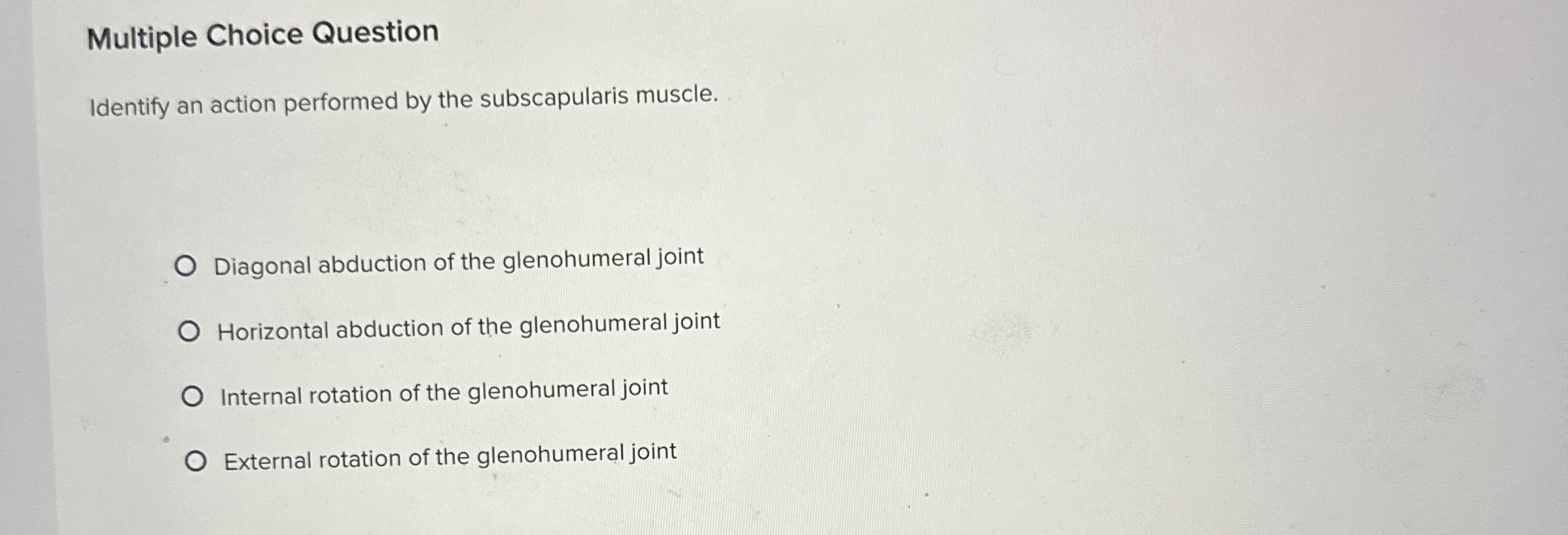 Solved Multiple Choice QuestionIdentify an action performed | Chegg.com