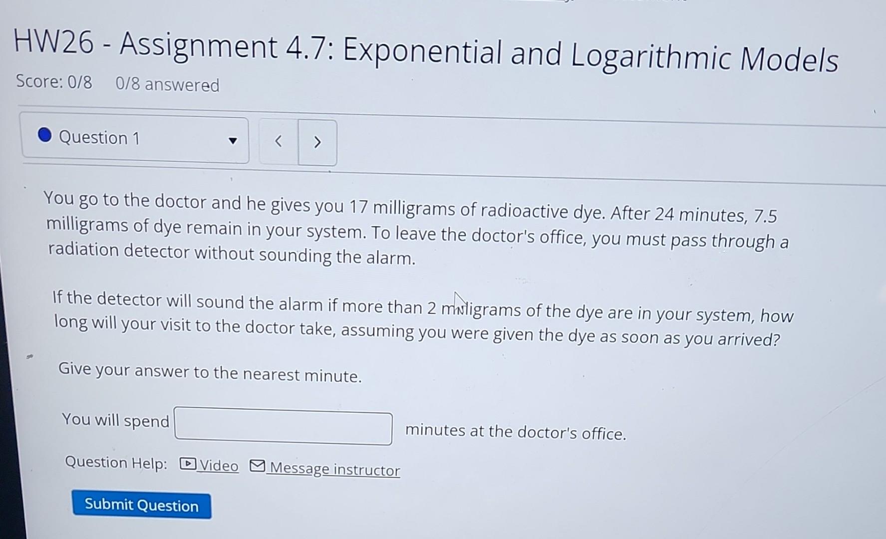 Solved HW26 - Assignment 4.7: Exponential and Logarithmic | Chegg.com