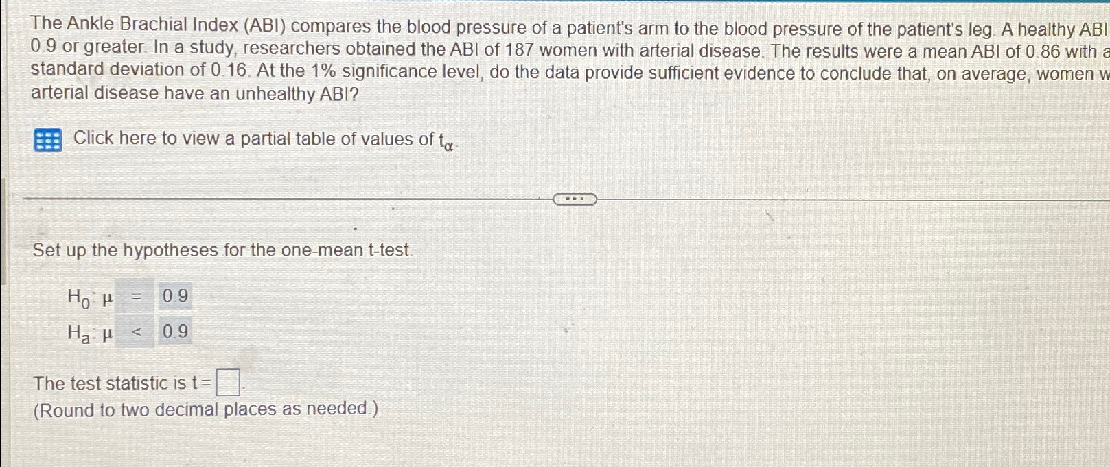 The Ankle Brachial Index (ABI) ﻿compares the blood | Chegg.com