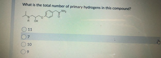 Solved What is the total number of primary hydrogens in this | Chegg.com
