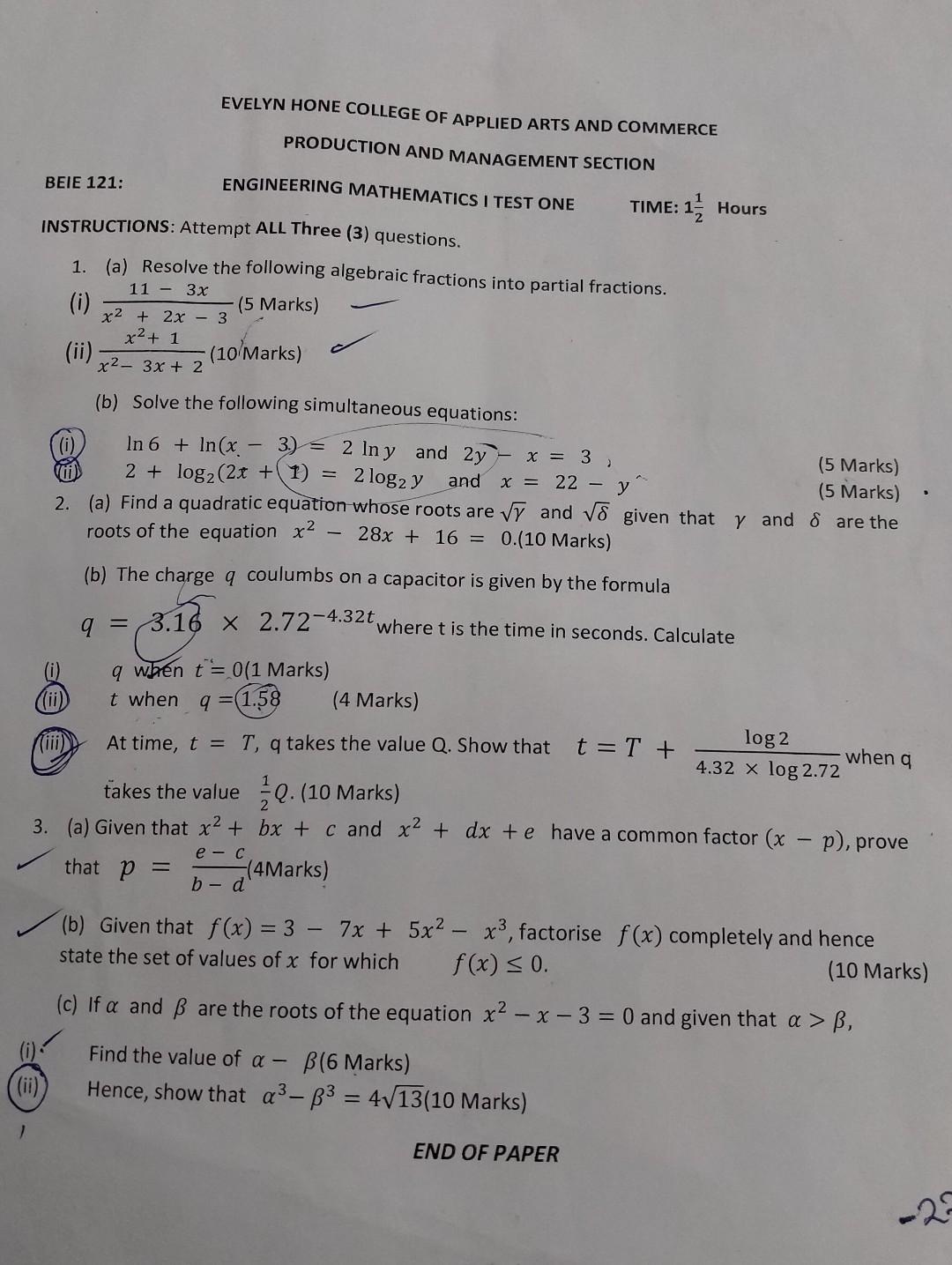 Solved 1 EVELYN HONE COLLEGE OF APPLIED ARTS AND COMMERCE | Chegg.com