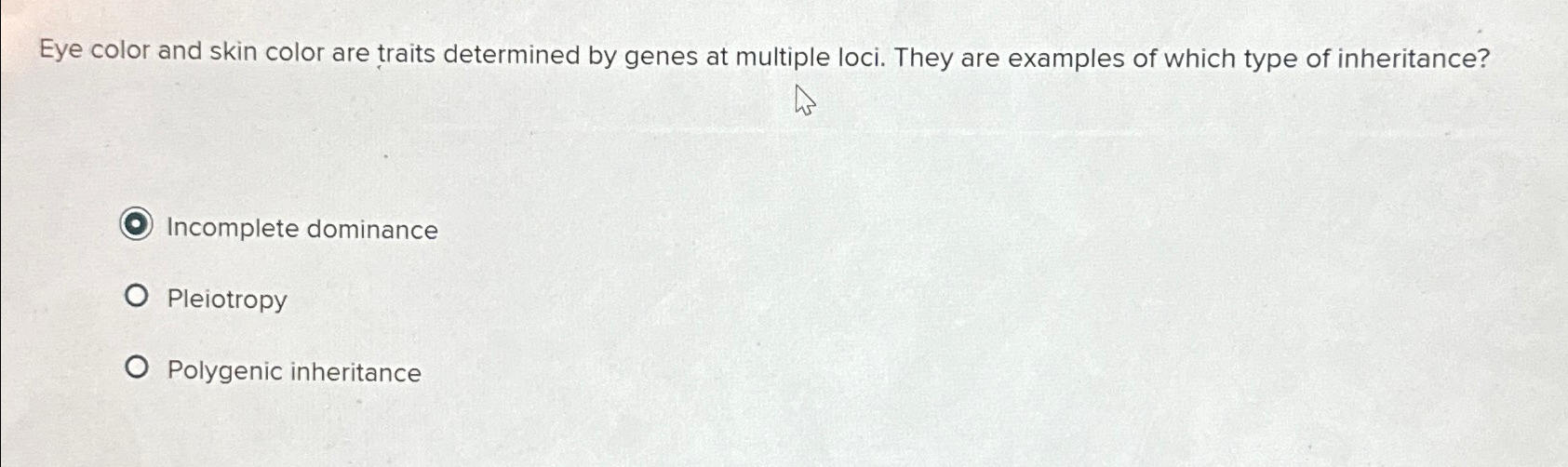 Solved Eye color and skin color are traits determined by | Chegg.com