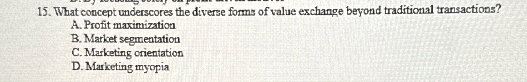 Solved What concept underscores the diverse forms of value | Chegg.com