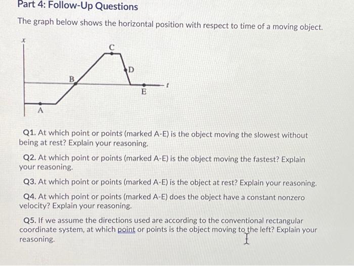 Solved The graph below shows the horizontal position with | Chegg.com