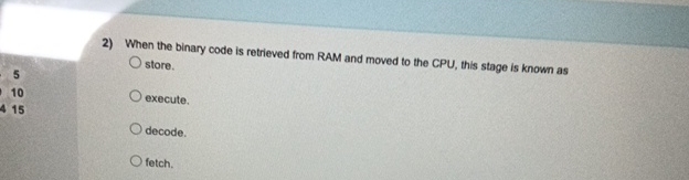 Solved When the binary code is retrieved from RAM and moved | Chegg.com