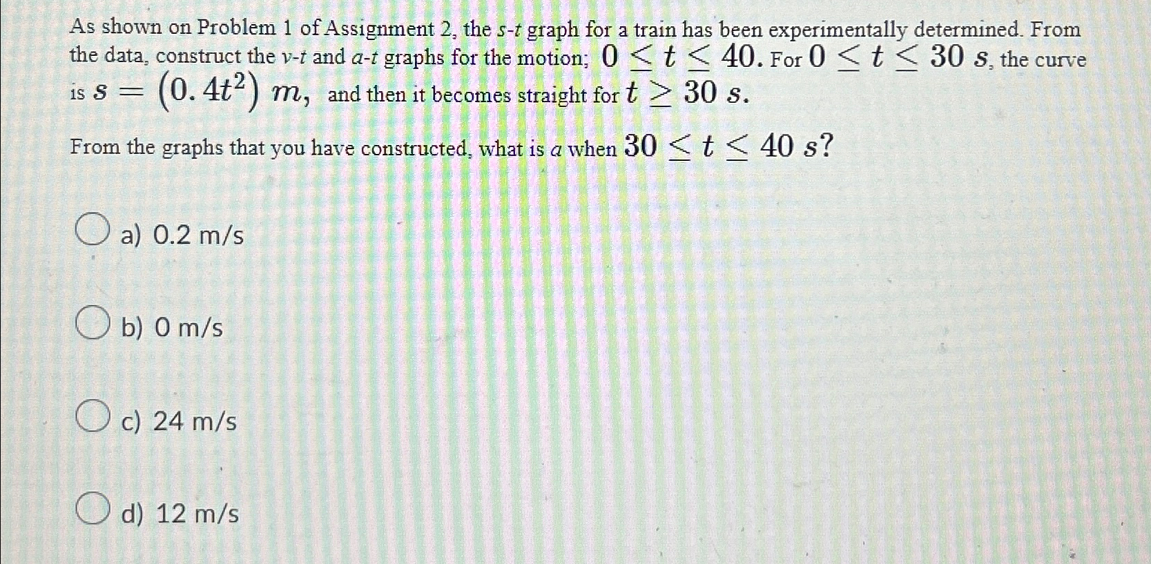 Solved As shown on Problem 1 ﻿of Assignment 2, ﻿the s-t | Chegg.com