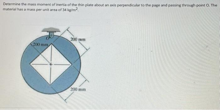 Solved Determine the mass moment of inertia of the thin | Chegg.com