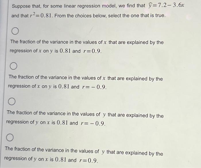 Solved Suppose that, for some linear regression model, we | Chegg.com
