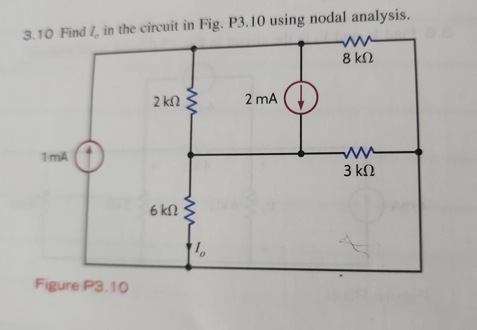 Solved .. n.a. I in the circuit in Fig. P3.10 using nodal | Chegg.com
