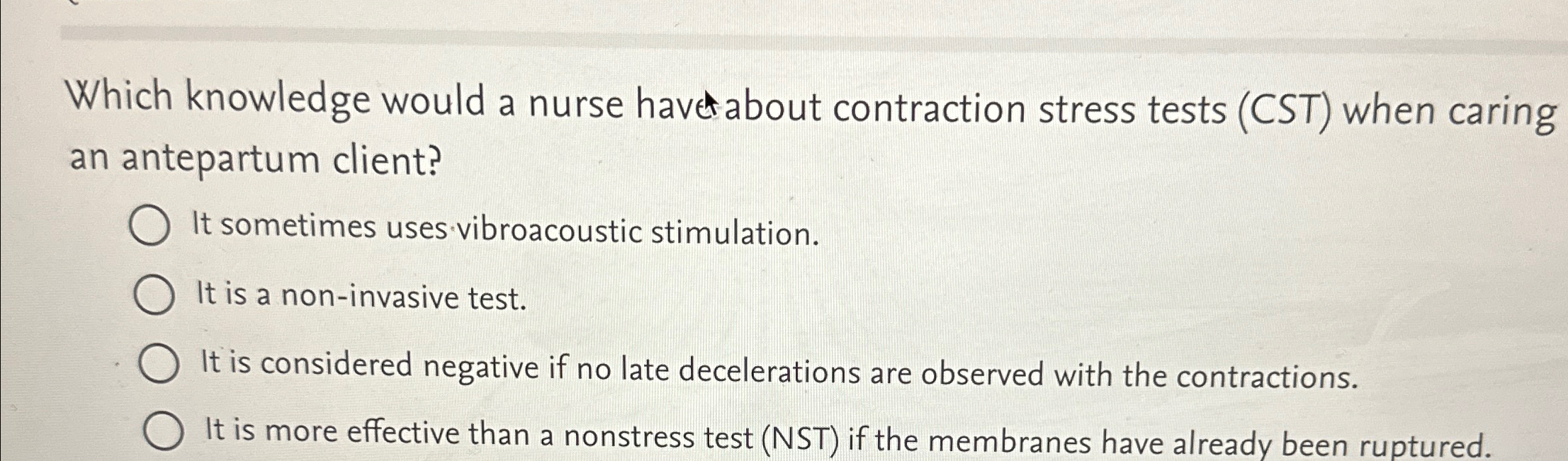 Solved Which knowledge would a nurse havetabout contraction | Chegg.com