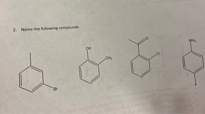 Solved 2. Name the following compounds: NH2 он CH3 | Chegg.com