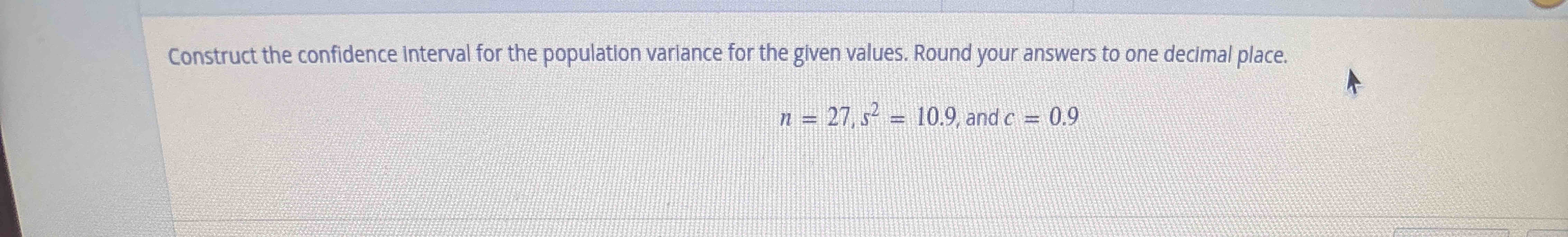 Solved Construct the confidence interval for the population | Chegg.com