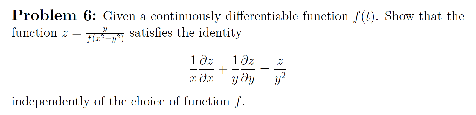 Problem 6: Given a continuously differentiable | Chegg.com