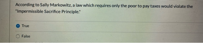 Solved According to Sally Markowitz, a law which requires | Chegg.com