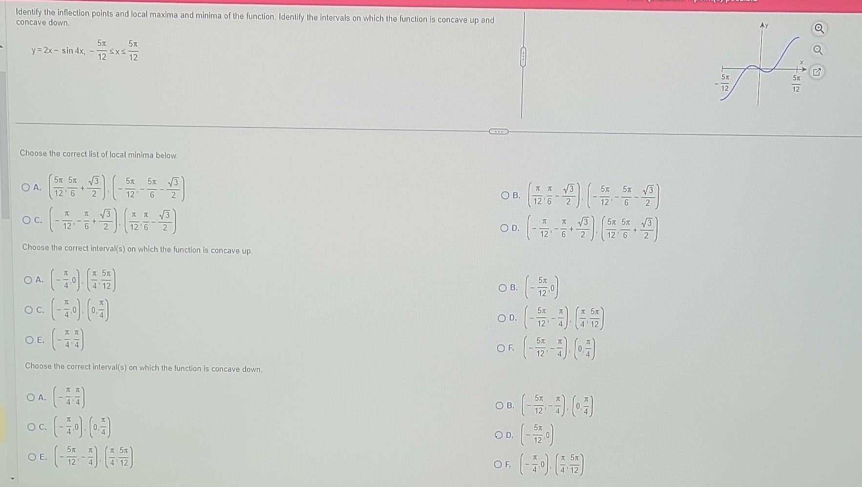 Solved Identify the inflection points and local maxima and | Chegg.com