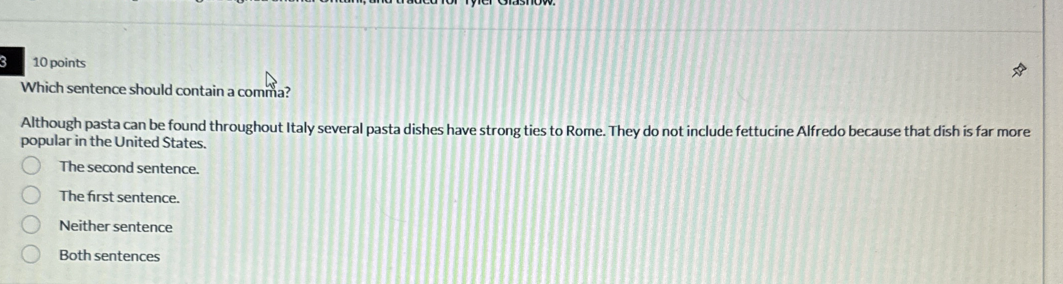 Solved 3 pointsWhich sentence should contain a | Chegg.com Solved 3 pointsWhich sentence should contain a | Chegg.com