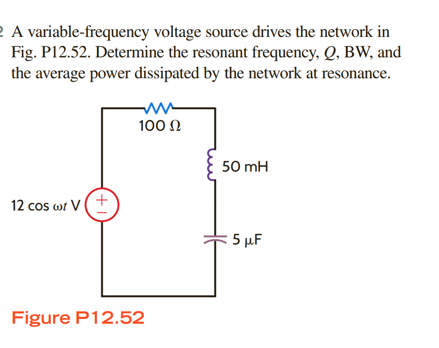 Solved 2. A variable-frequency voltage source drives the | Chegg.com