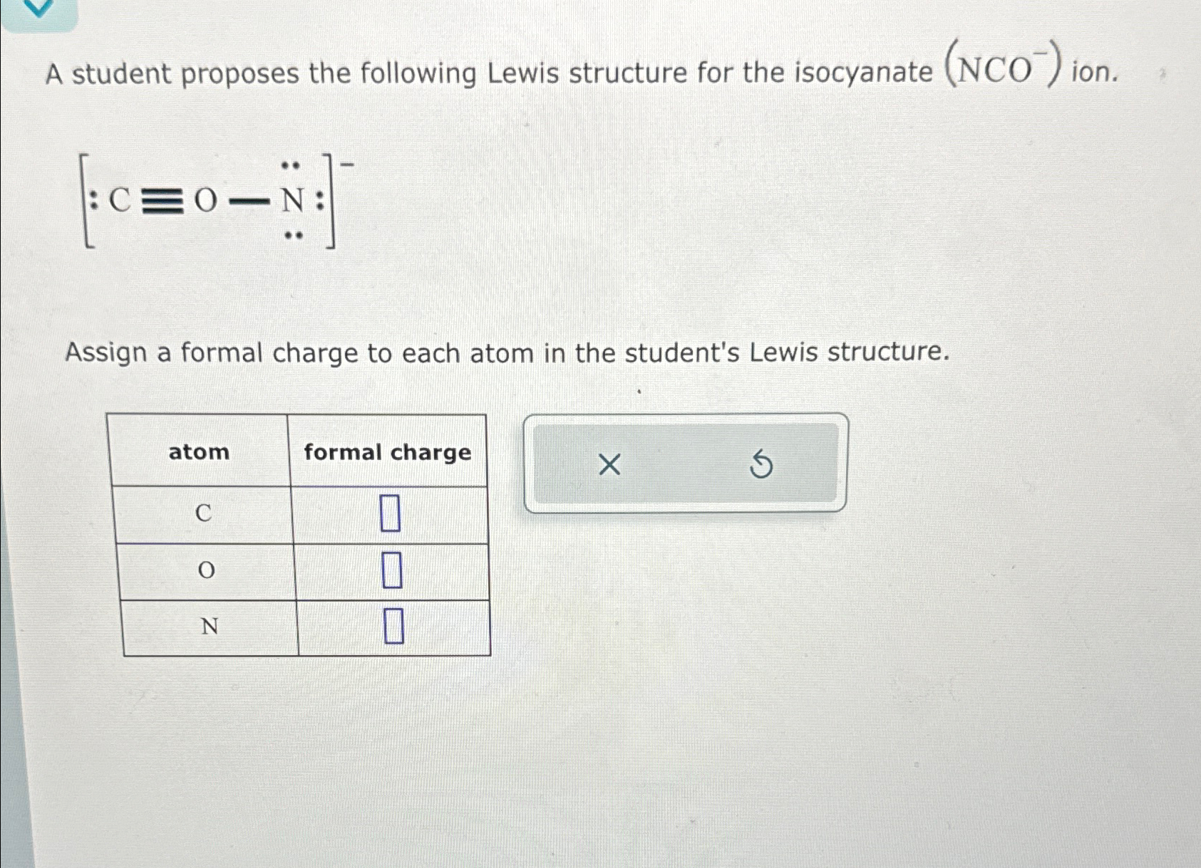Solved A student proposes the following Lewis structure for | Chegg.com