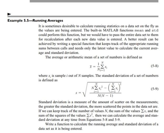 Solved Example 5.5—Running Averages It is sometimes | Chegg.com