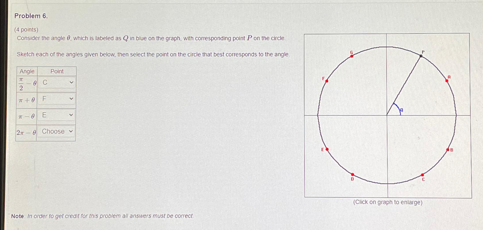 Solved Problem 6.\\n(4 points)\\nConsider the angle | Chegg.com