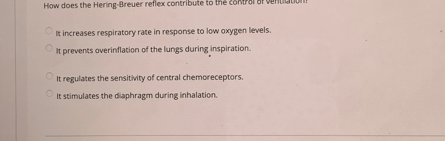 Solved How does the Hering-Breuer reflex contribute to the | Chegg.com