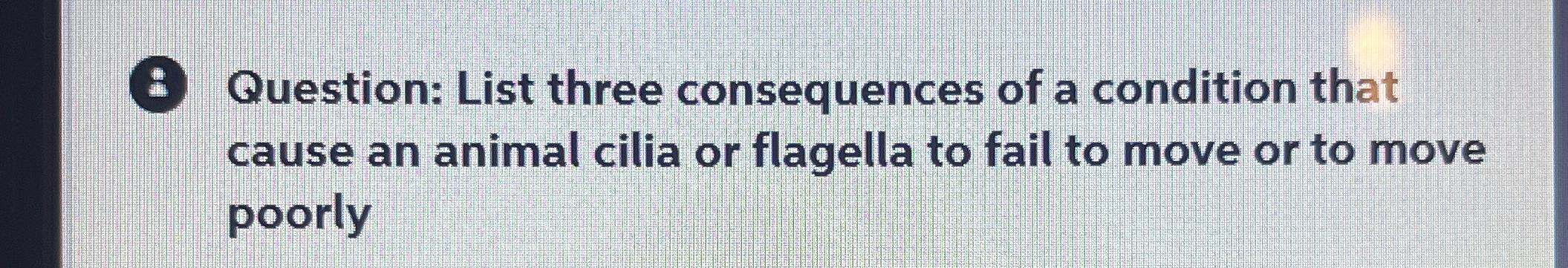 Solved (3) ﻿Question: List three consequences of a condition | Chegg.com