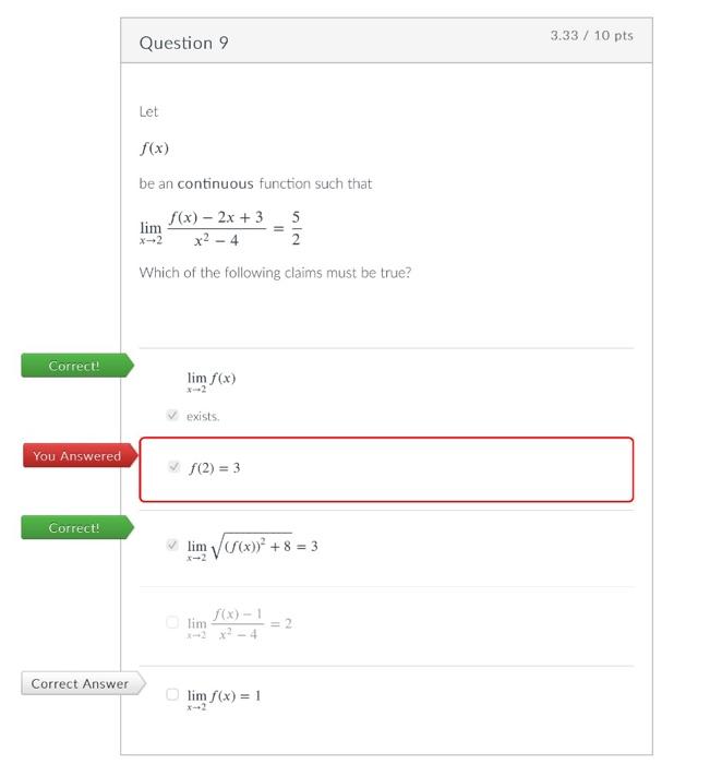 Solved f(x) be an continuous function such that | Chegg.com