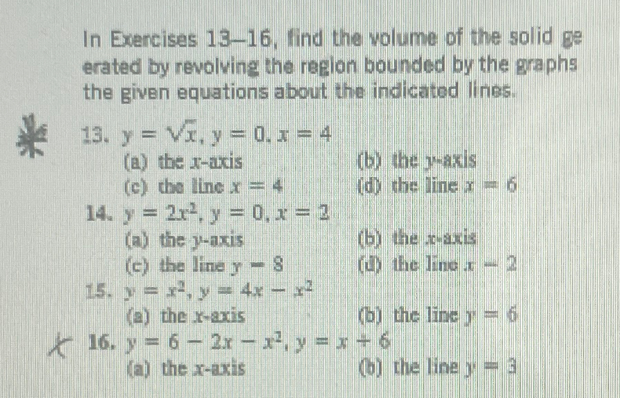 Solved In Exercises 13-16, ﻿find the volume of the solid ge | Chegg.com