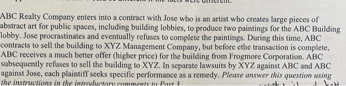 Solved ABC Realty Company enters into a contract with Jose | Chegg.com