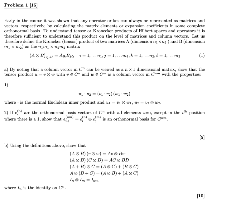 Solved Problem 1 [15]Early in the course it was shown that | Chegg.com