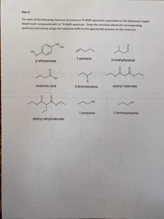 Solved Part 11 For each of the following chemical structures | Chegg.com