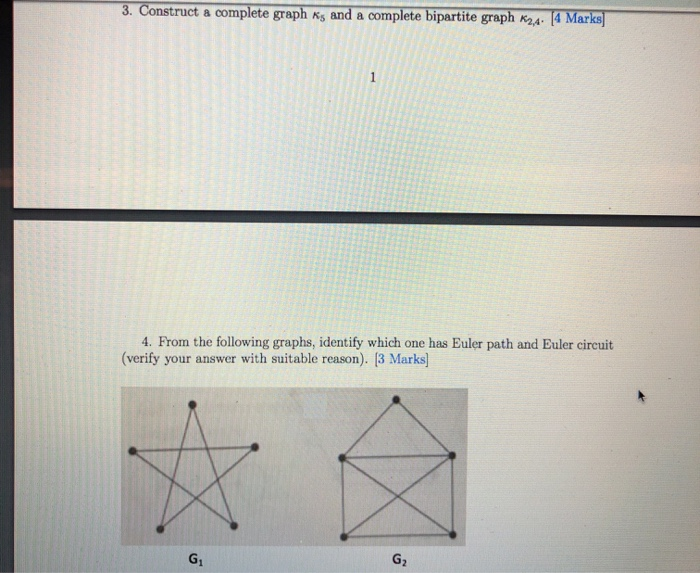 Solved 3. Construct a complete graph ks and a complete | Chegg.com