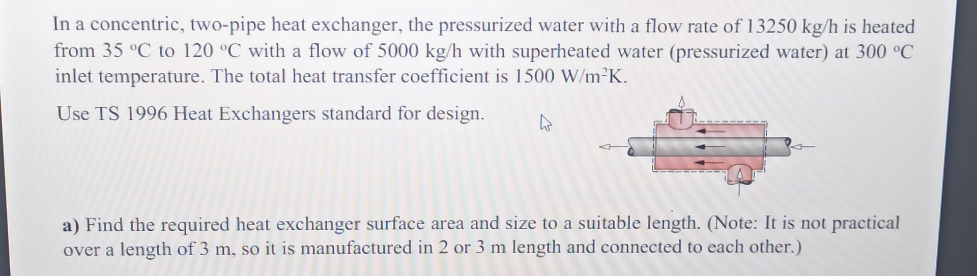 Solved In a concentric, two-pipe heat exchanger, the | Chegg.com