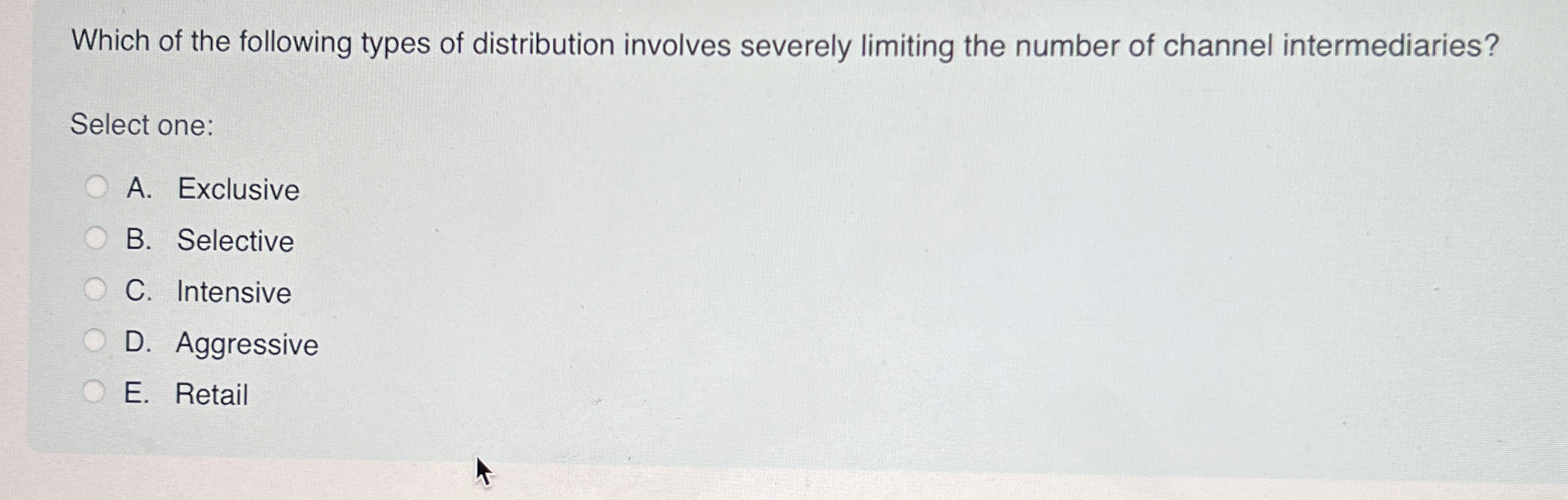 Solved Which of the following types of distribution involves | Chegg.com