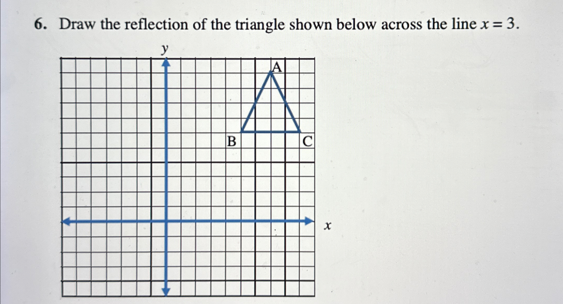 Solved Draw the reflection of the triangle shown below | Chegg.com