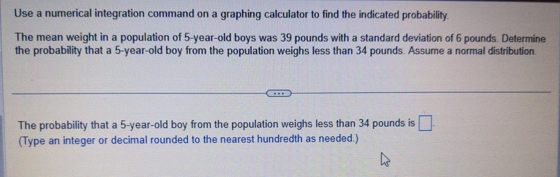 Solved Use a numerical integration command on a graphing | Chegg.com