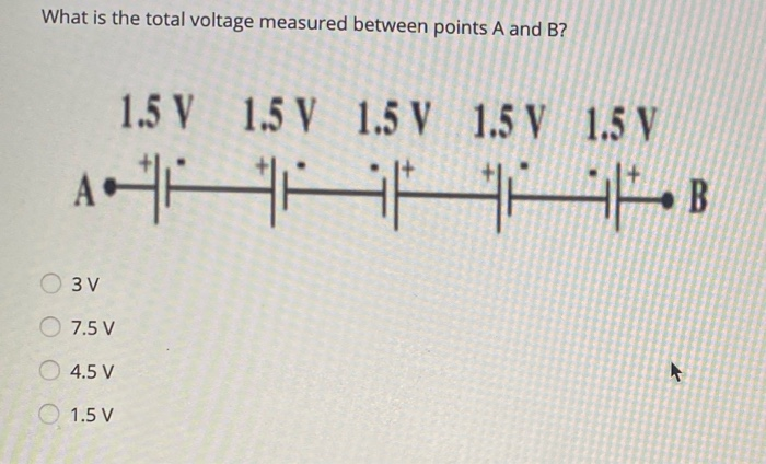 Solved What is the total voltage measured between points A | Chegg.com